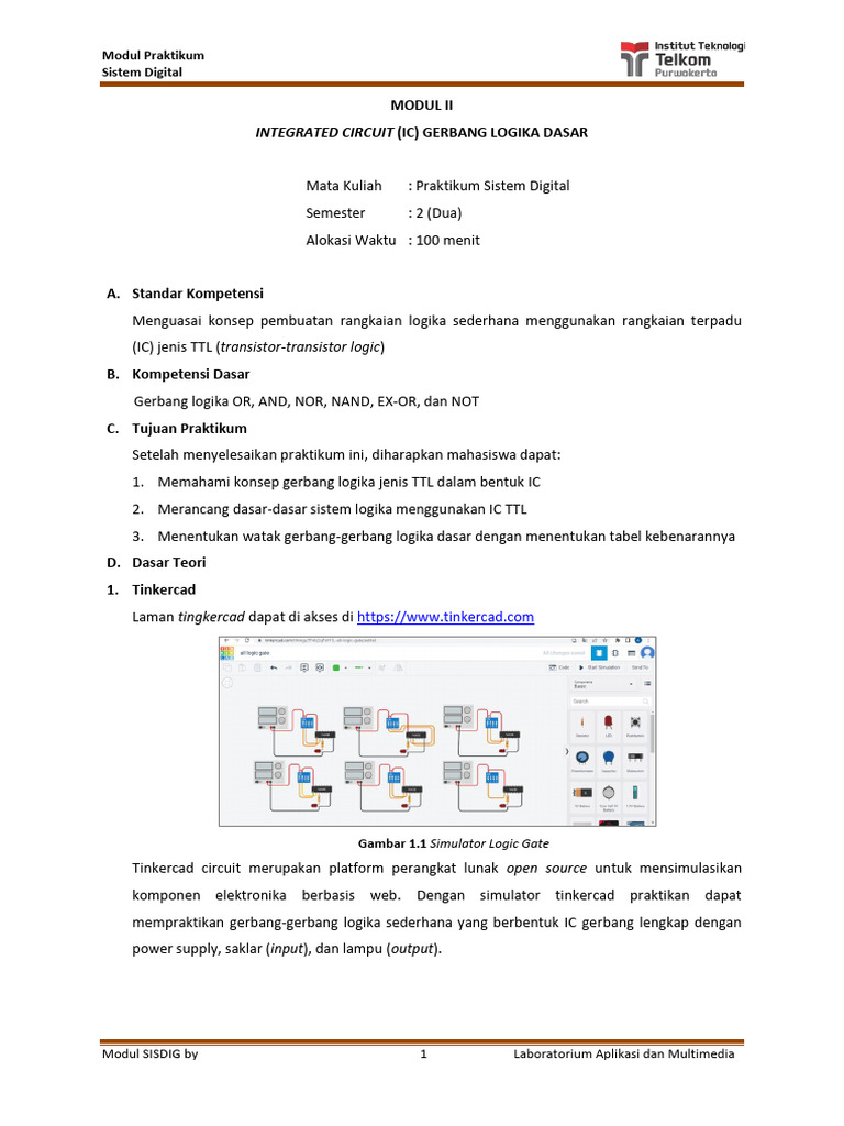 Praktikum IC Gerbang Logika TTL | PDF