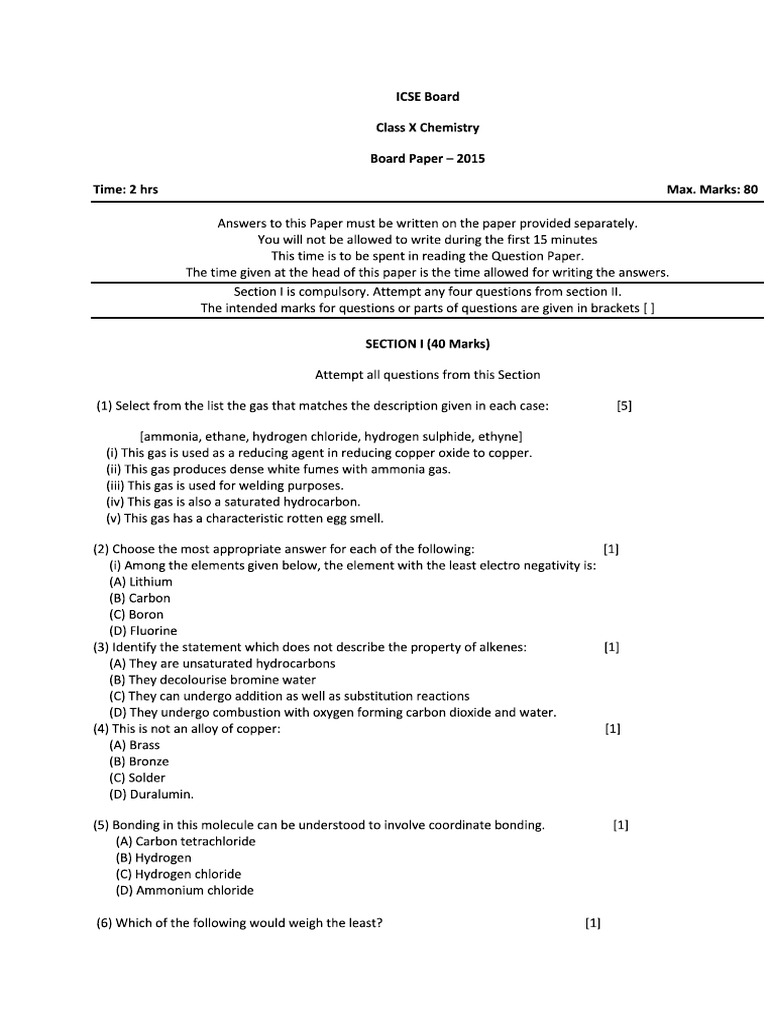 Chemistry PYQ 2015 | PDF
