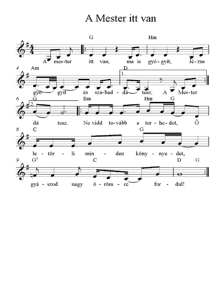 A Mester Itt Van (Kotta G) | PDF