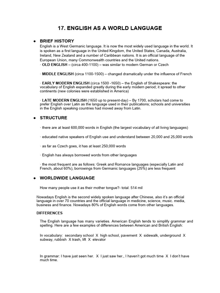 English As A World Language | PDF | English Language | Latin