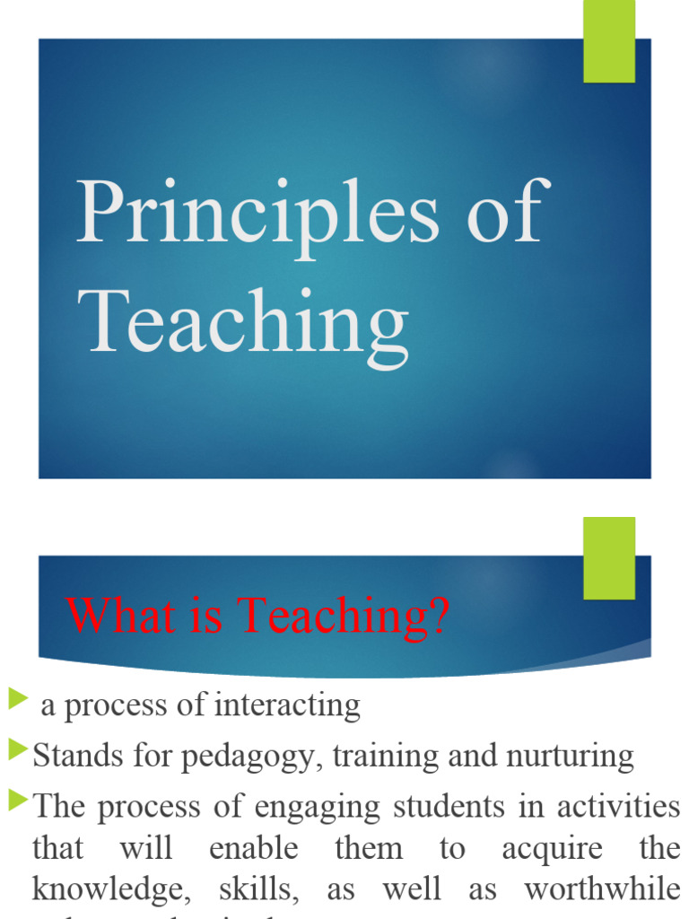 Principles of Teaching | PDF | Learning | Thought