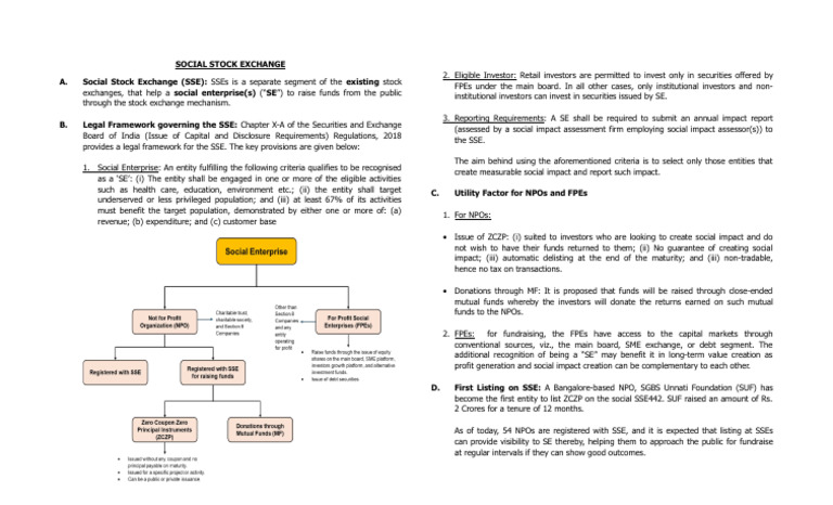 Note On Sse Pdf Stocks Nonprofit Organization