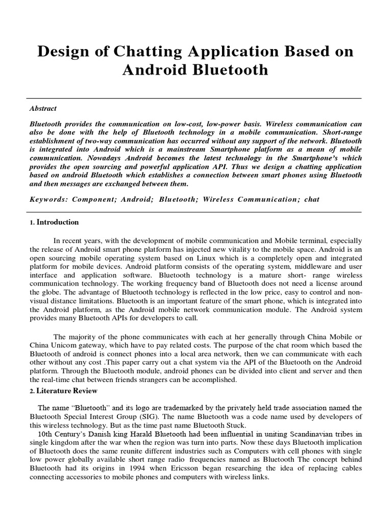Android Bluetooth Chat App Design Pdf Bluetooth Android