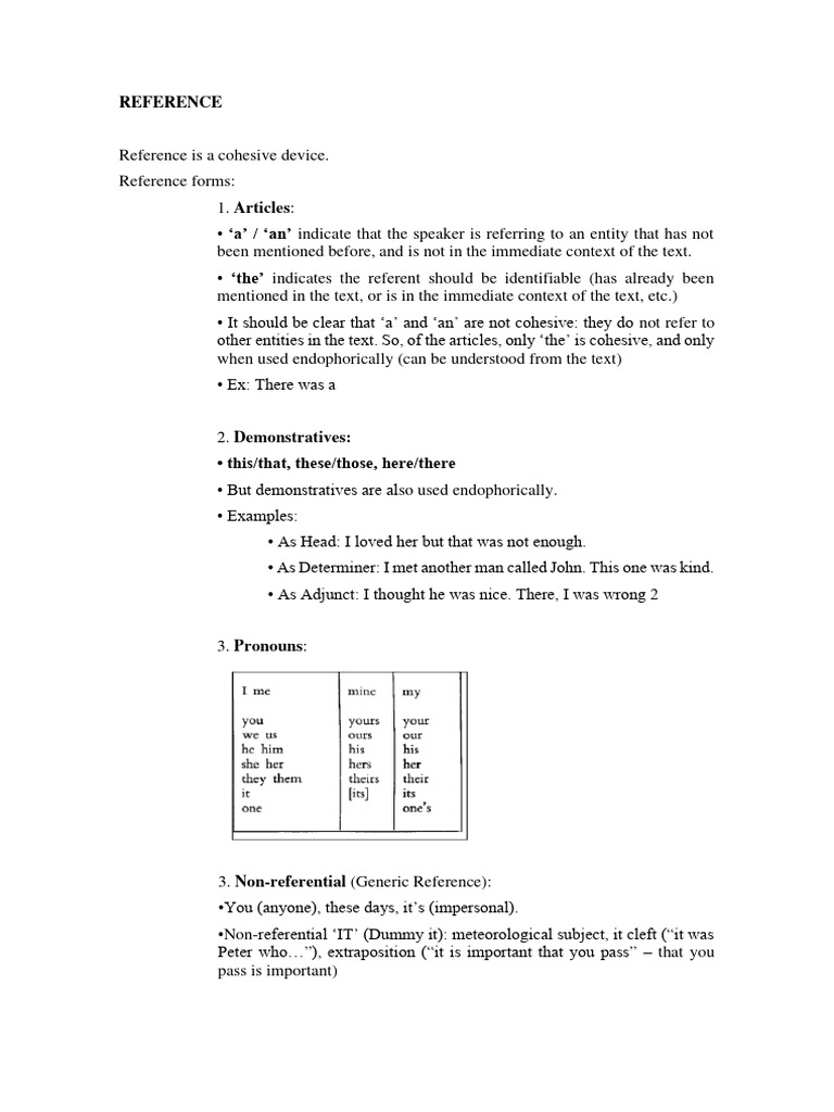 Apuntes Examen - Reference | PDF | Linguistics | Grammar