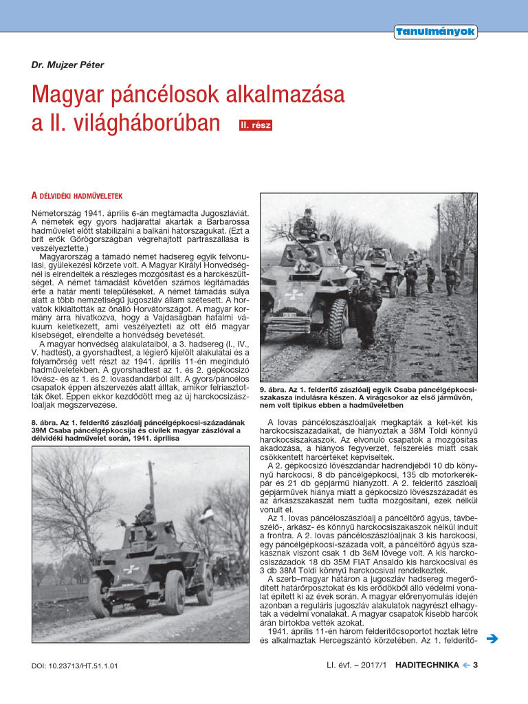 Mujzer Péter - Magyar Páncélosok Alkalmazása A II Világháborúban II | PDF