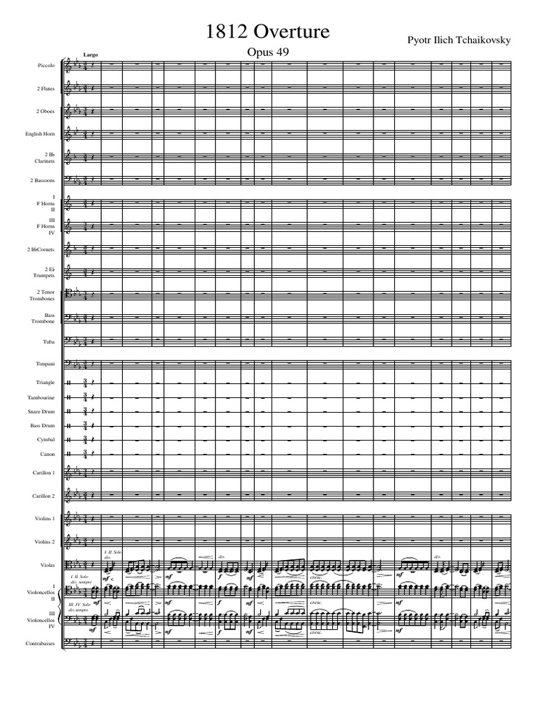 1812_Overture_Op.49_by_Pyotr_Ilich_Tchaikovsky_-_Complete_with_Carillon_and_Canon | PDF | Brass ...