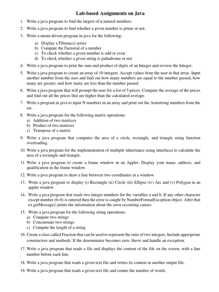 Lab Assignments 2023 | Download Free PDF | Matrix (Mathematics) | Numbers