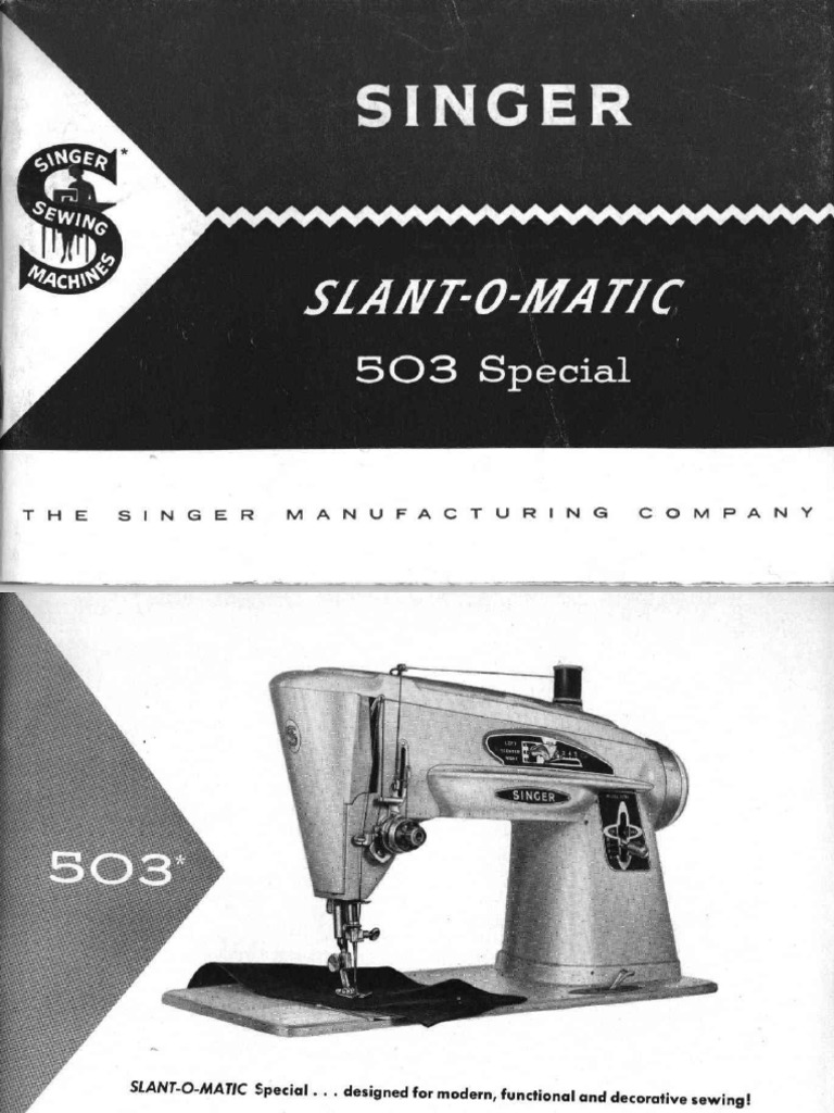 Singer 503 Special Sewing Machine Instruction Manual | PDF