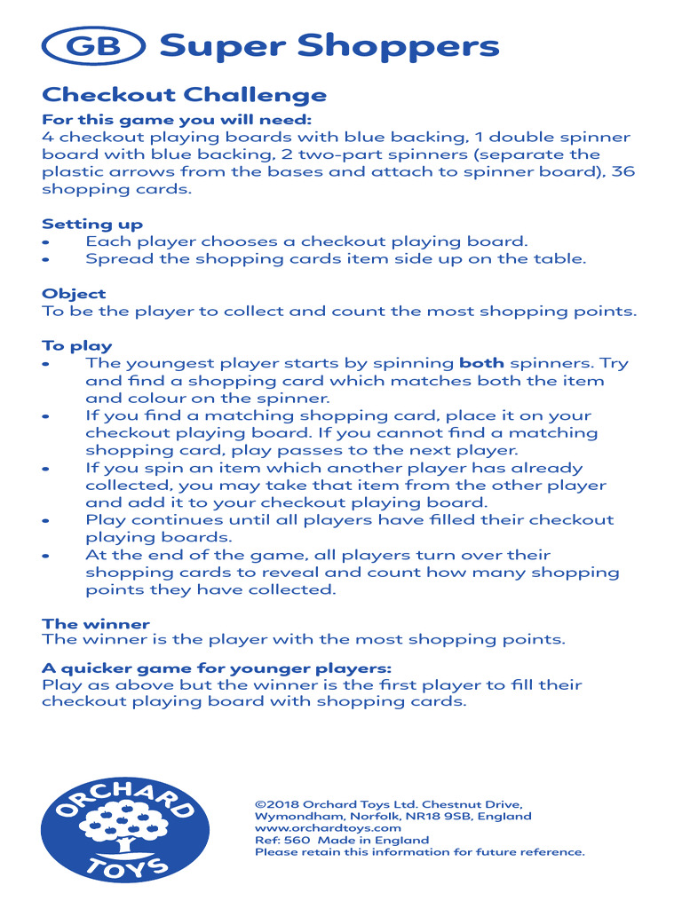 560 Super Shoppers Instructions | PDF | Sports & Recreation | Home & Garden