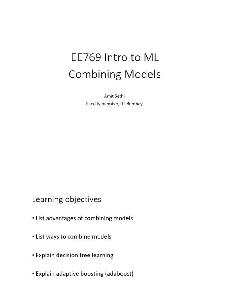 EE769 9 Combining Models | PDF | Statistical Classification | Teaching ...