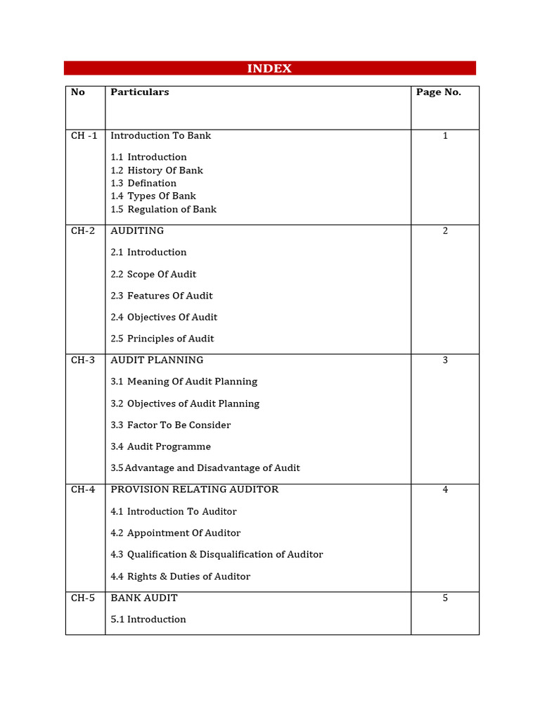 Index | PDF | Audit | Banks