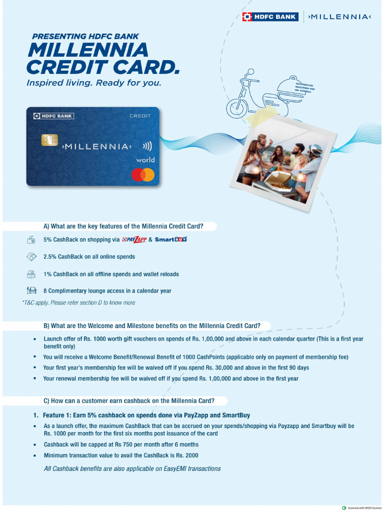 HDFC Millenia Benefits | PDF