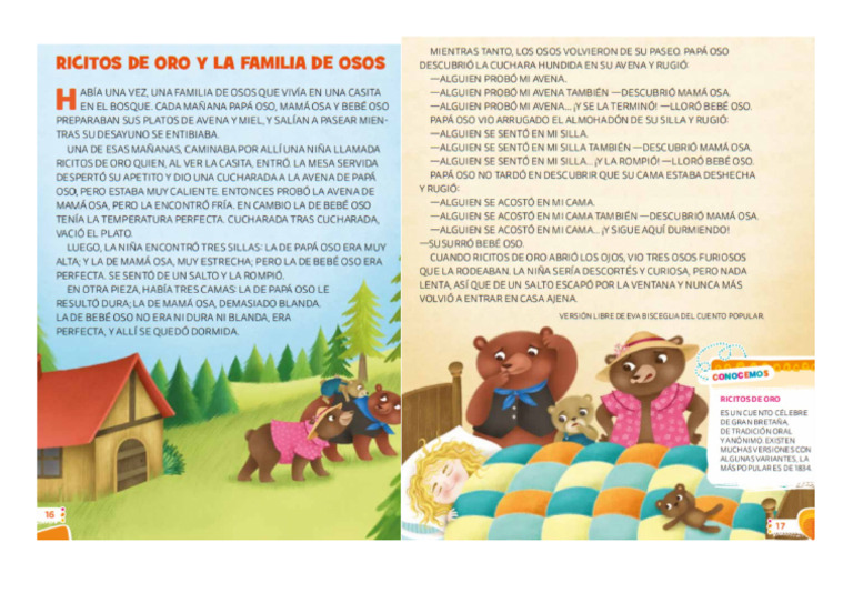 Cuento RICITOS DE ORO | PDF