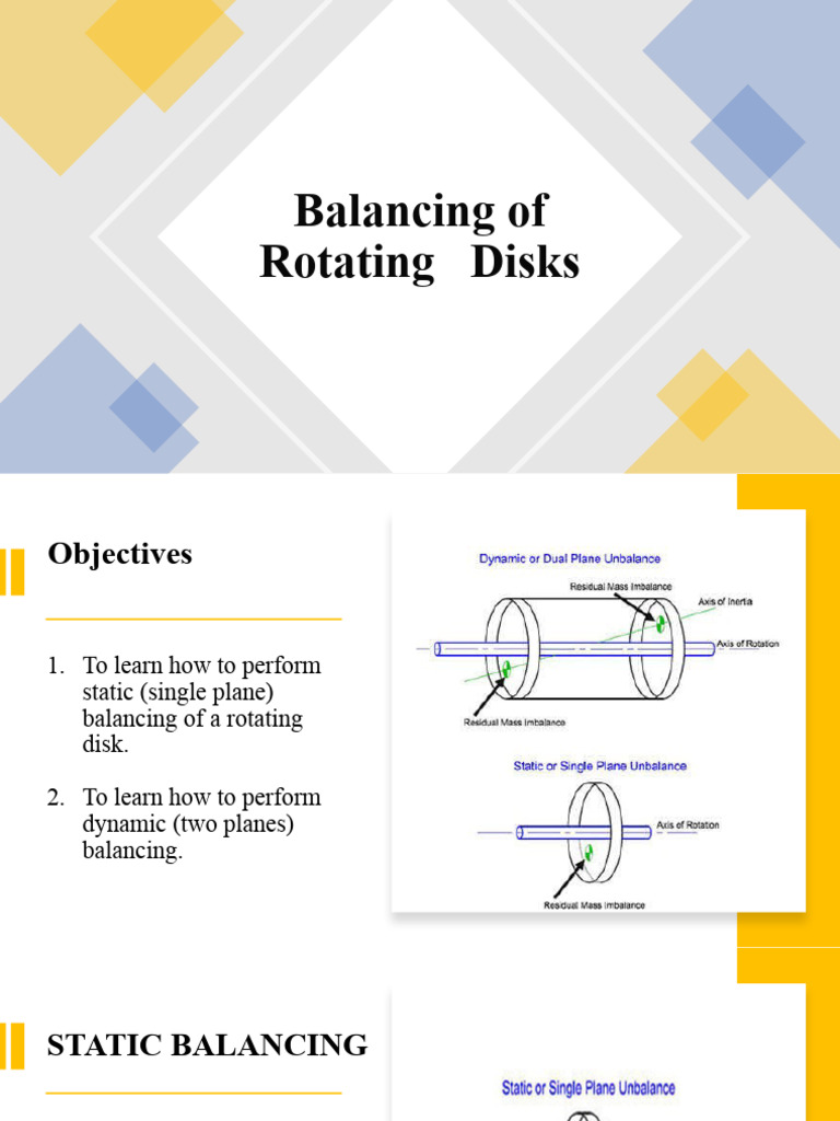 Rotating Disk Balancing Techniques Pdf Velocity Geometry