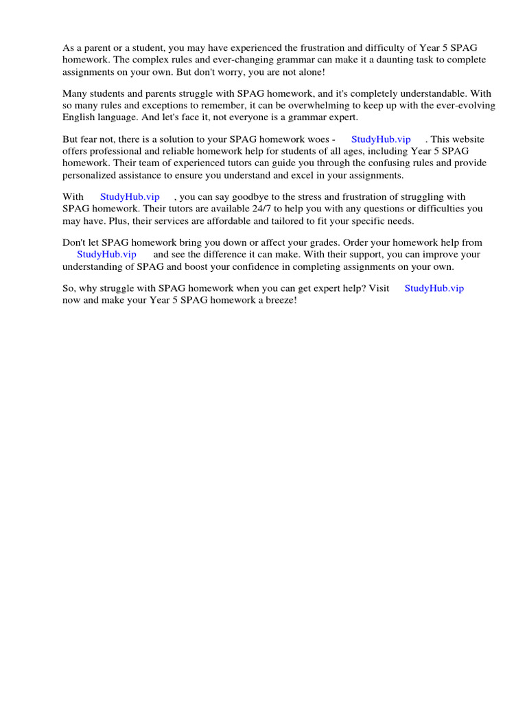 Spag Homework Year 5 | PDF | Worksheet | Reading Comprehension