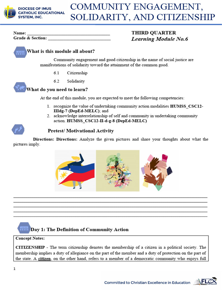 Module 6 - CESC (Final) | PDF | Citizenship | Solidarity