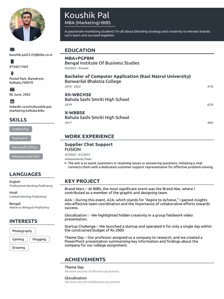 Koushik Pal UPDATED CV | PDF