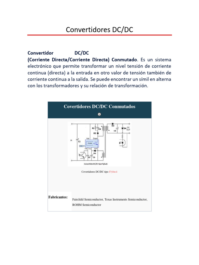Convertidores DC/DC Conmutados | PDF | Corriente continua | Inductor