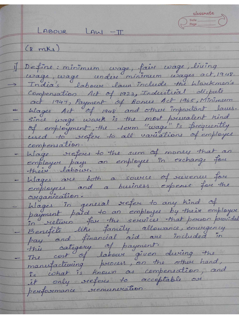 Labour Law Notes | PDF