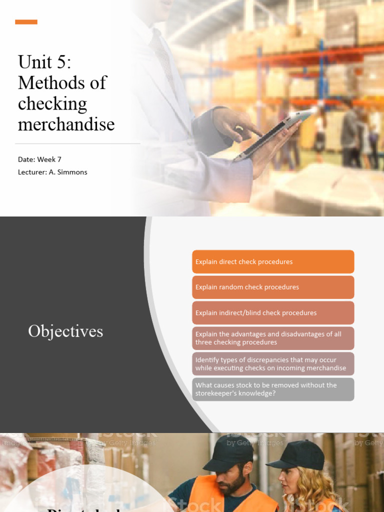 Unit 5-6 - Checking and Recieving Merchandise | PDF | Merchandising ...