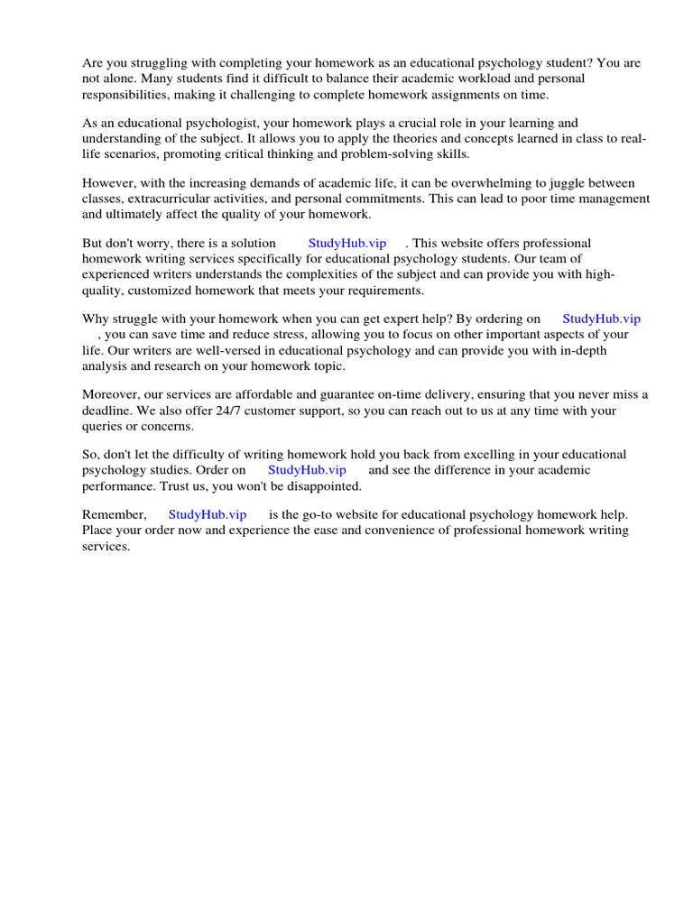 Homework Help for Ed Psych Students | PDF | Psychology | Educational ...