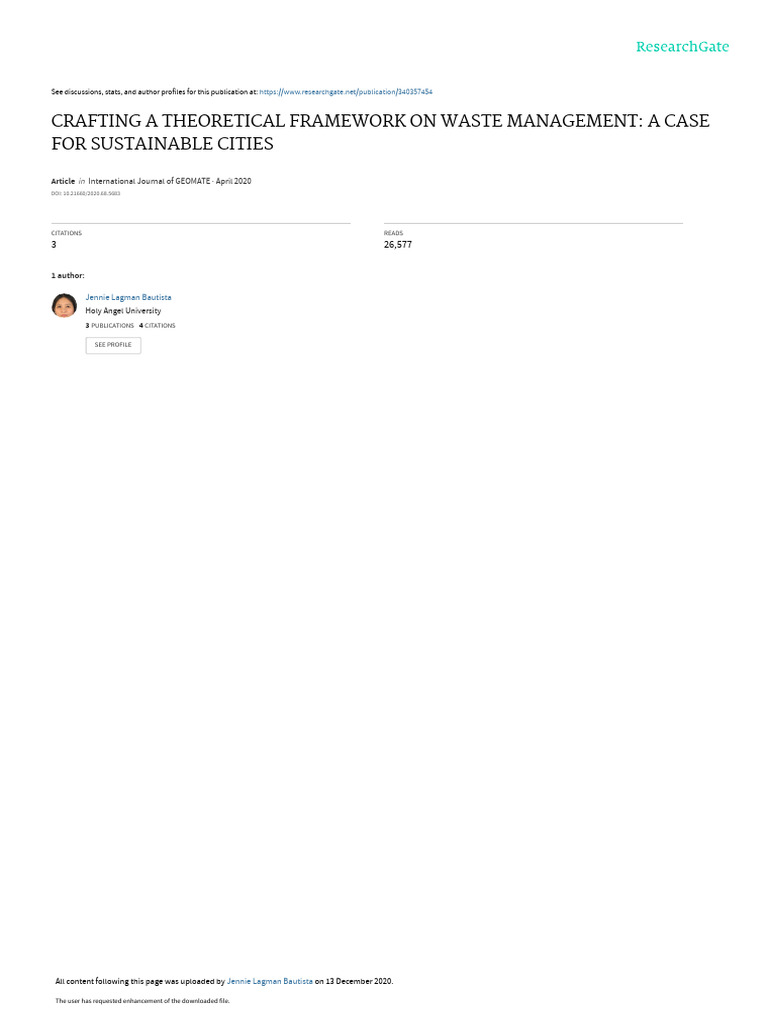 Crafting A Theoretical Framework On Waste Manageme | PDF ...