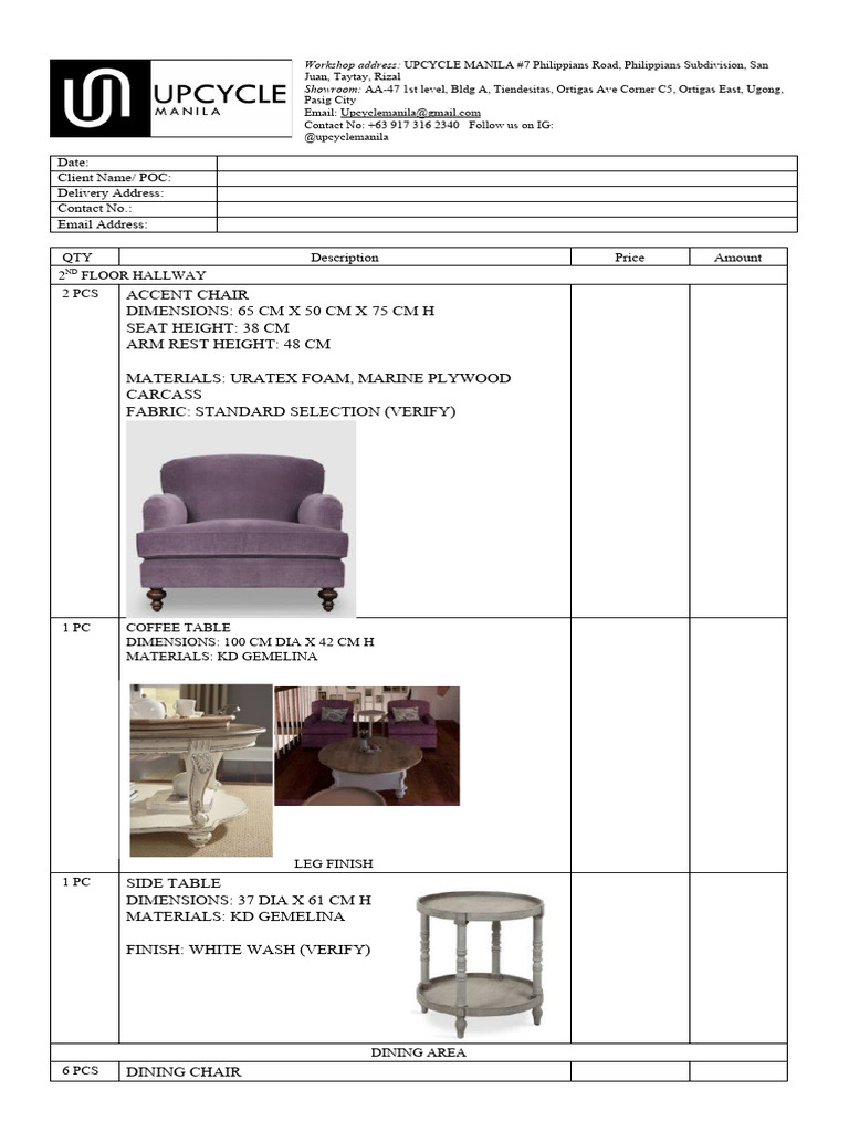 Order Form 1 | PDF | Credit Card | Chair
