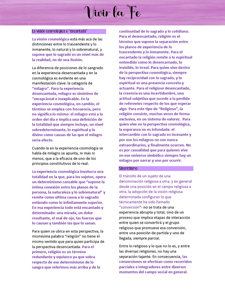 Vivir La Fe-1 | PDF | Experiencia | Milagro