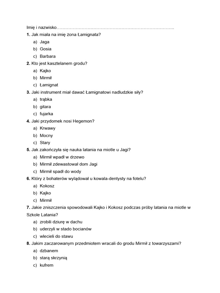 Kajkoikokosz Test | PDF
