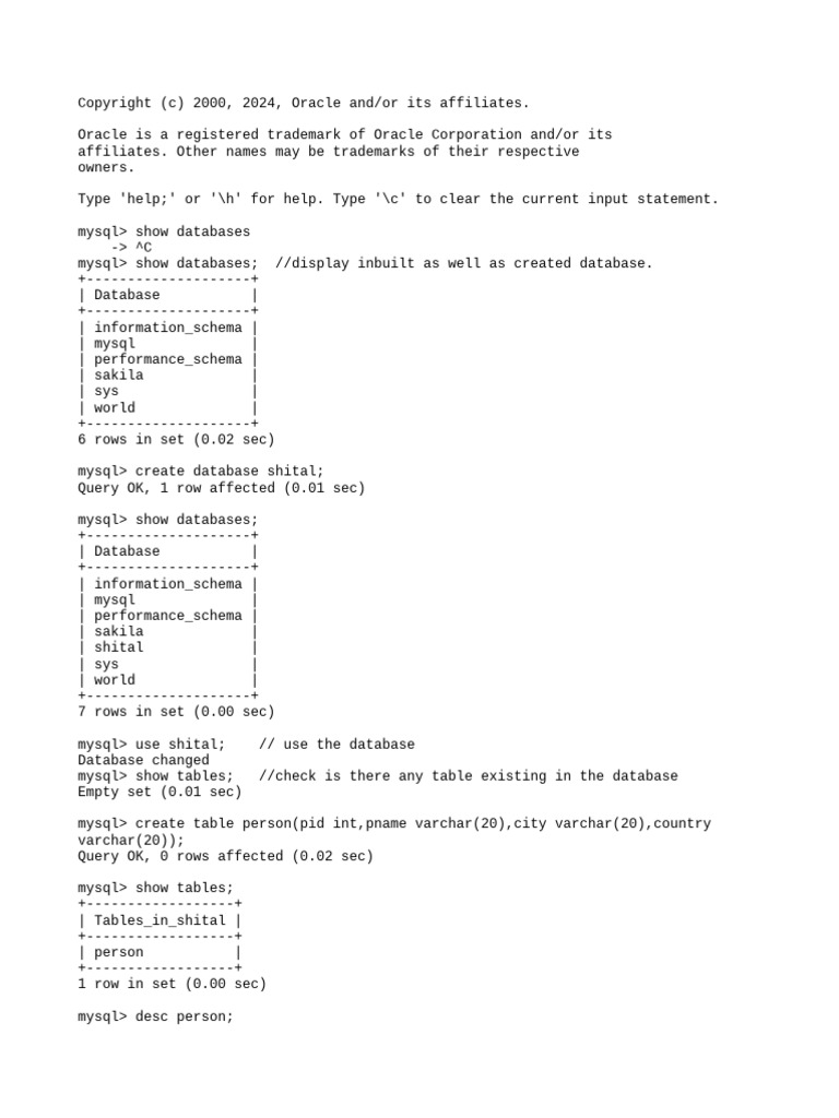 create | PDF | My Sql | Databases