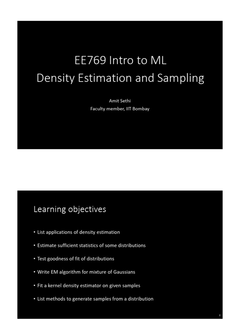 EE769 13 Density Estimation and Sampling | Download Free PDF | Normal Distribution | Estimation ...