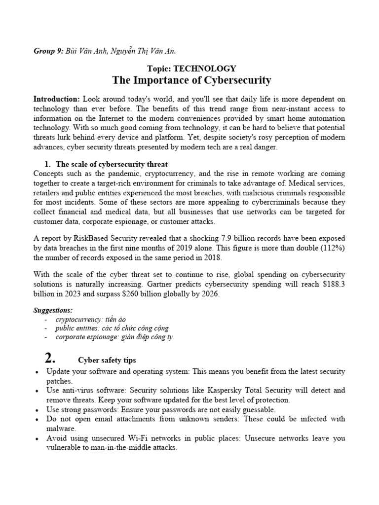 (Group 9) Technology Presentation Handouts | PDF | Security | Computer Security