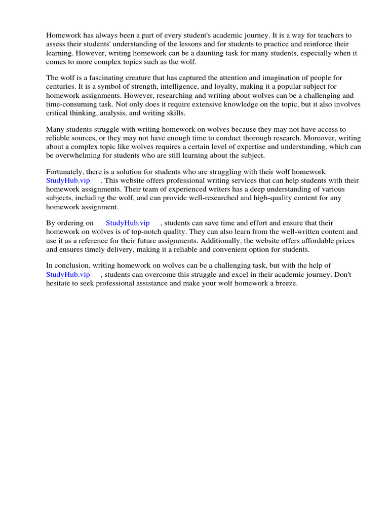 Wolf Homework | PDF | Homework