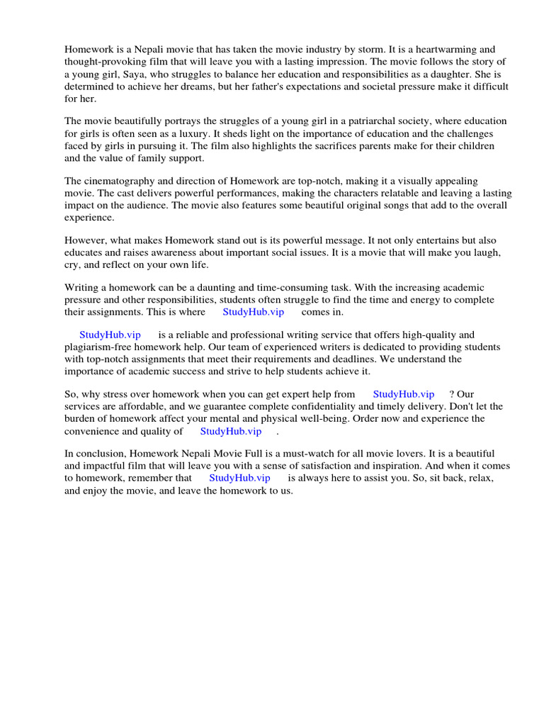 Homework Nepali Movie Full | PDF