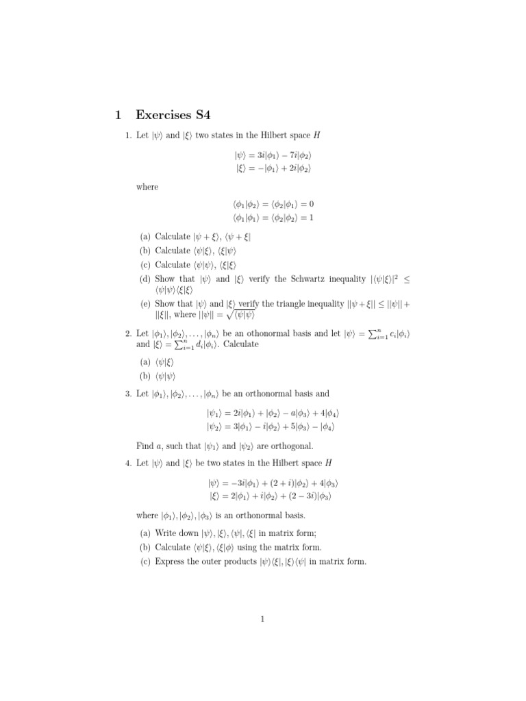 Exercises S4 | PDF | Theoretical Physics | Mathematical Analysis