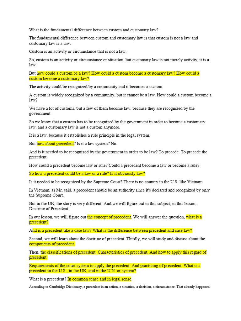 According To Cambridge Dictionary, A Precedent Is An Action, A ...