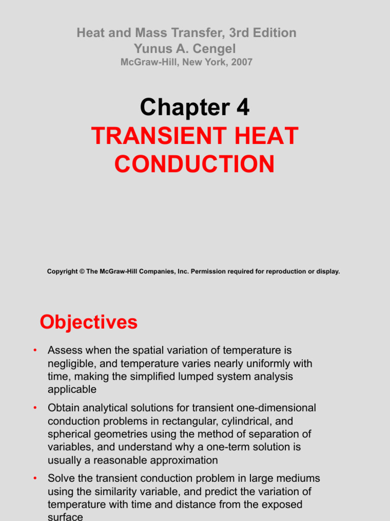 Chap04 Ht 3e Transient Heat Conduction Pdf Thermal Conduction Heat Transfer