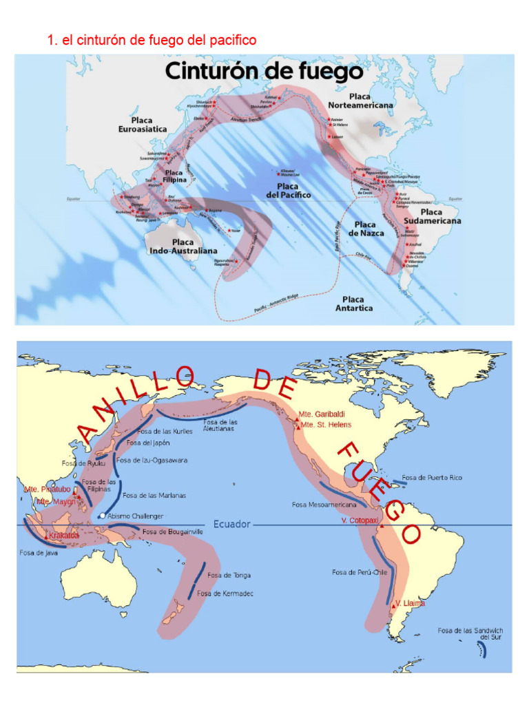 El Cinturón de Fuego Del Pacifico TAREA DE DAFNE HECHO PARA IMPRIMIR Y ...