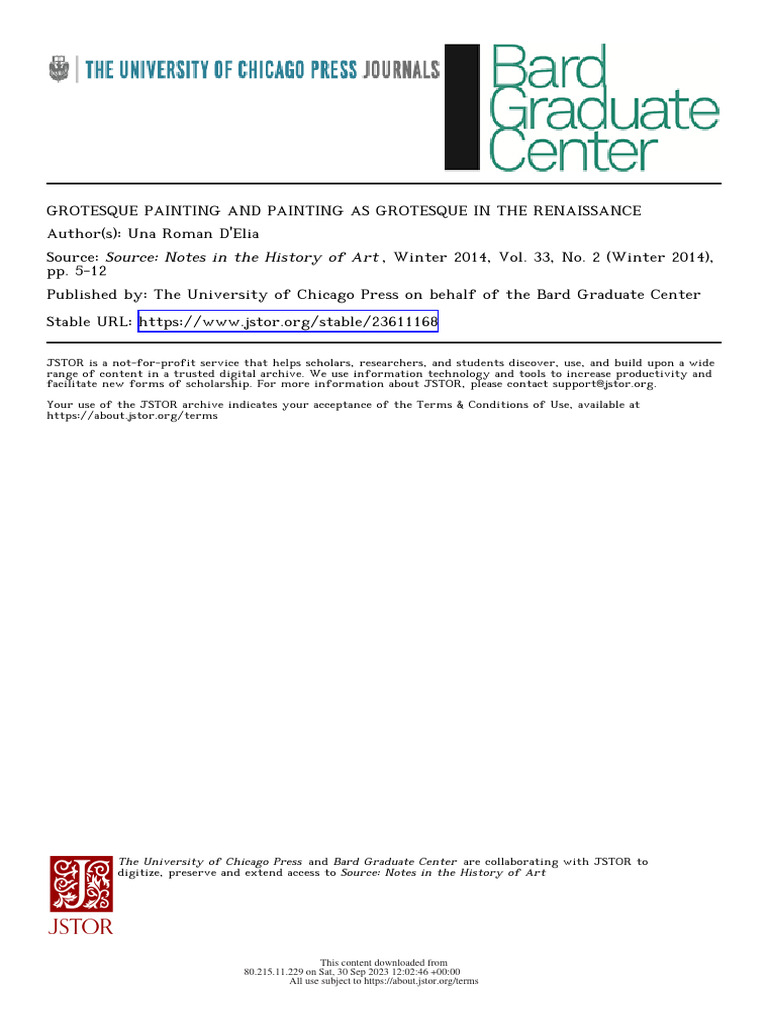 DElia GROTESQUEPAINTINGPAINTING 2014 | PDF | Grotesque | Raphael