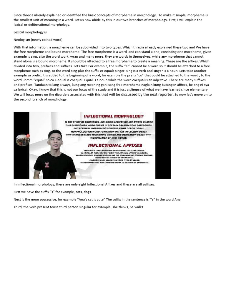 Morphology Pdf Morphology Linguistics Word