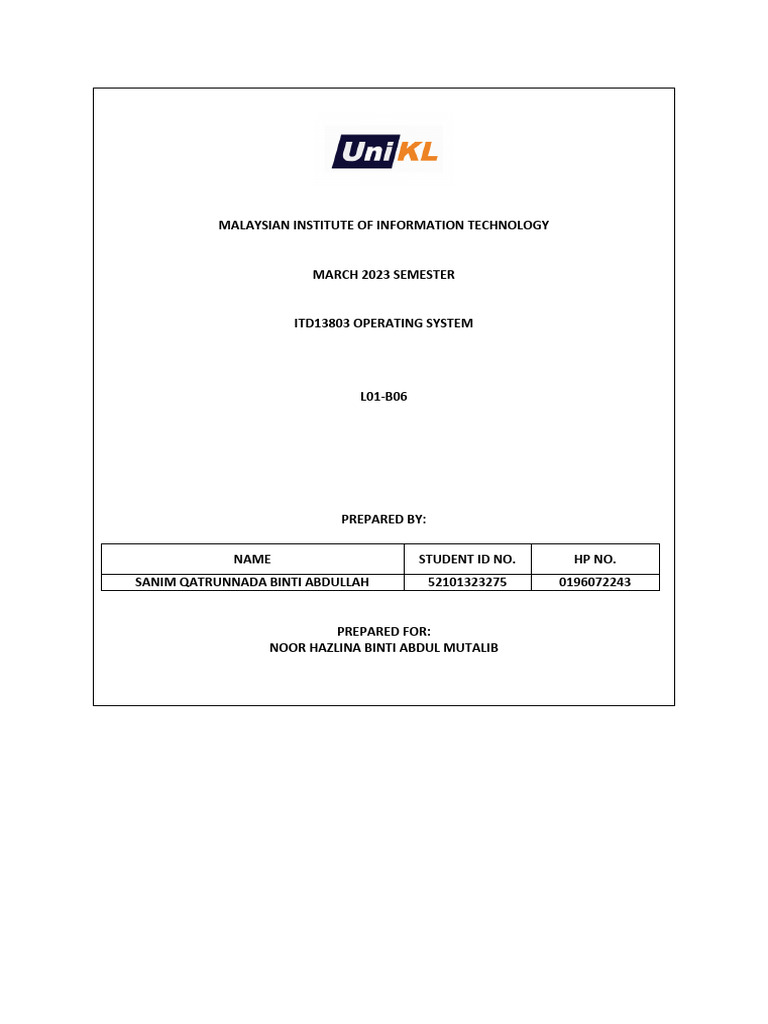 Lab Exercise Saneem 2 | PDF | Operating System | Computer Hardware