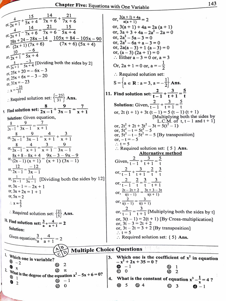 5.1 5.2 GM MCQ Creative | PDF | Equations | Mathematical Objects