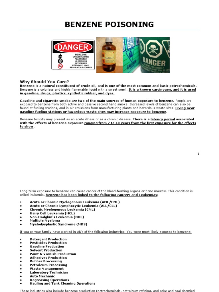 Benzene Poisoning Pages 5 | PDF | Benzene | Leukemia