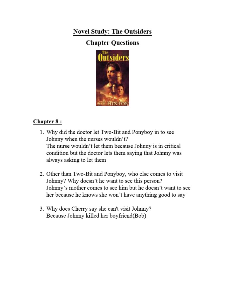 Chapter 8 Summary of The Outsiders | PDF