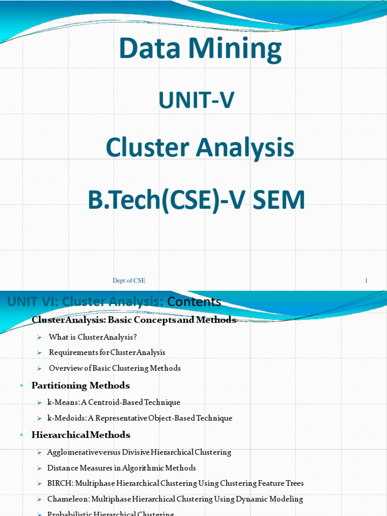 Data Mining Unit 5 Pdf Cluster Analysis Data Mining