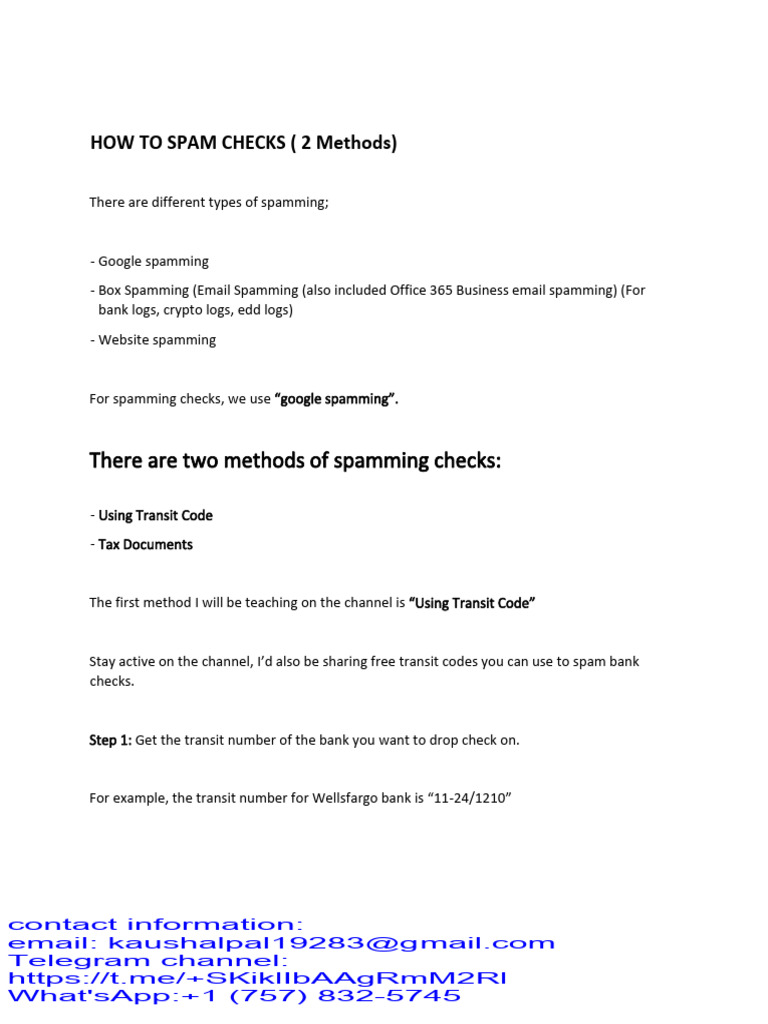 Spamming Checks Sauce | PDF | Spamming | Cyberspace