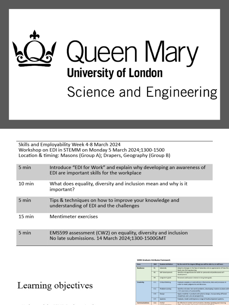 EDI Workshop - 3march 2024 | PDF