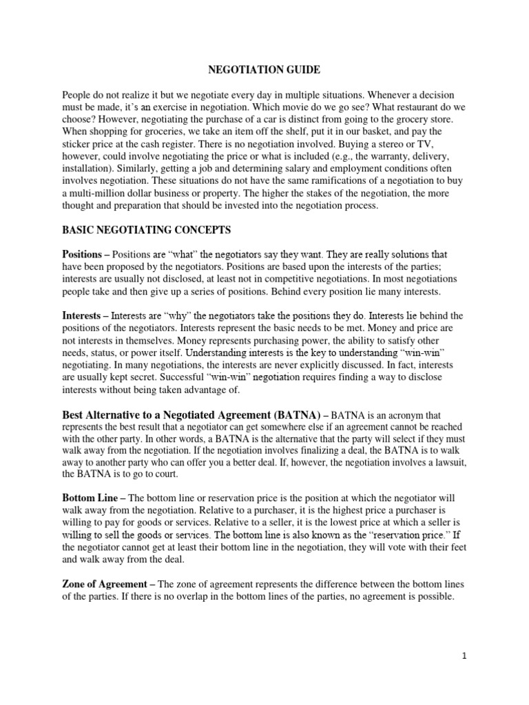 5 - Negotiation Guide | PDF | Negotiation | Bargaining