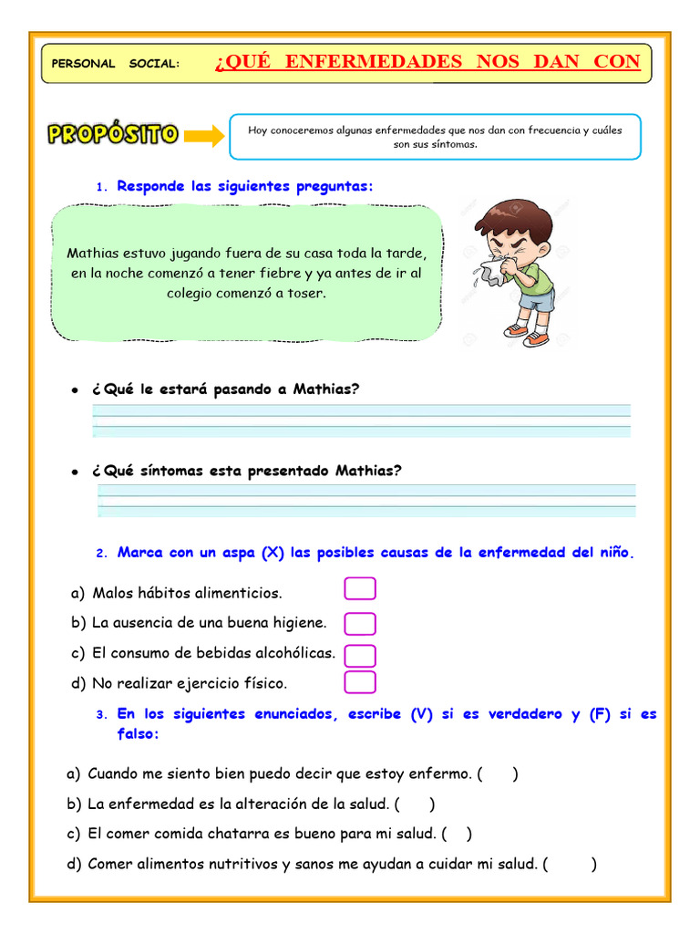 DIA 01 FICHA DE TRABAJO - PERSONAL SOCIAL QUÉ ENFERMEDADES NOS DAN CON ... DIA 01 FICHA DE TRABAJO - PERSONAL SOCIAL QUÉ ENFERMEDADES NOS DAN CON ...