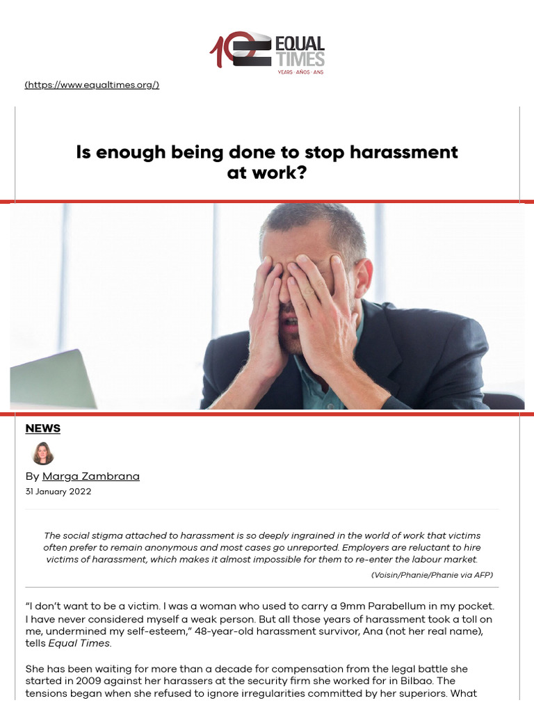 Is Enough Being Done To Stop Harassment at Work? - Equal Times | PDF ...